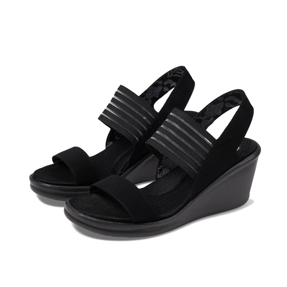 Skechers Rumblers Sci-Fi Wedge Sandal Black Memory Fo… - Gem